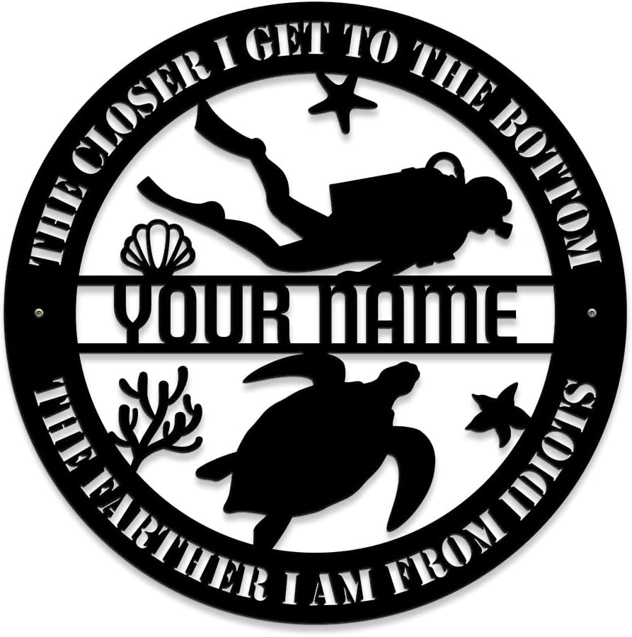 Amazon.com: WODORO Personalized Custom Scuba Diving Sport LED Tin Metal ...