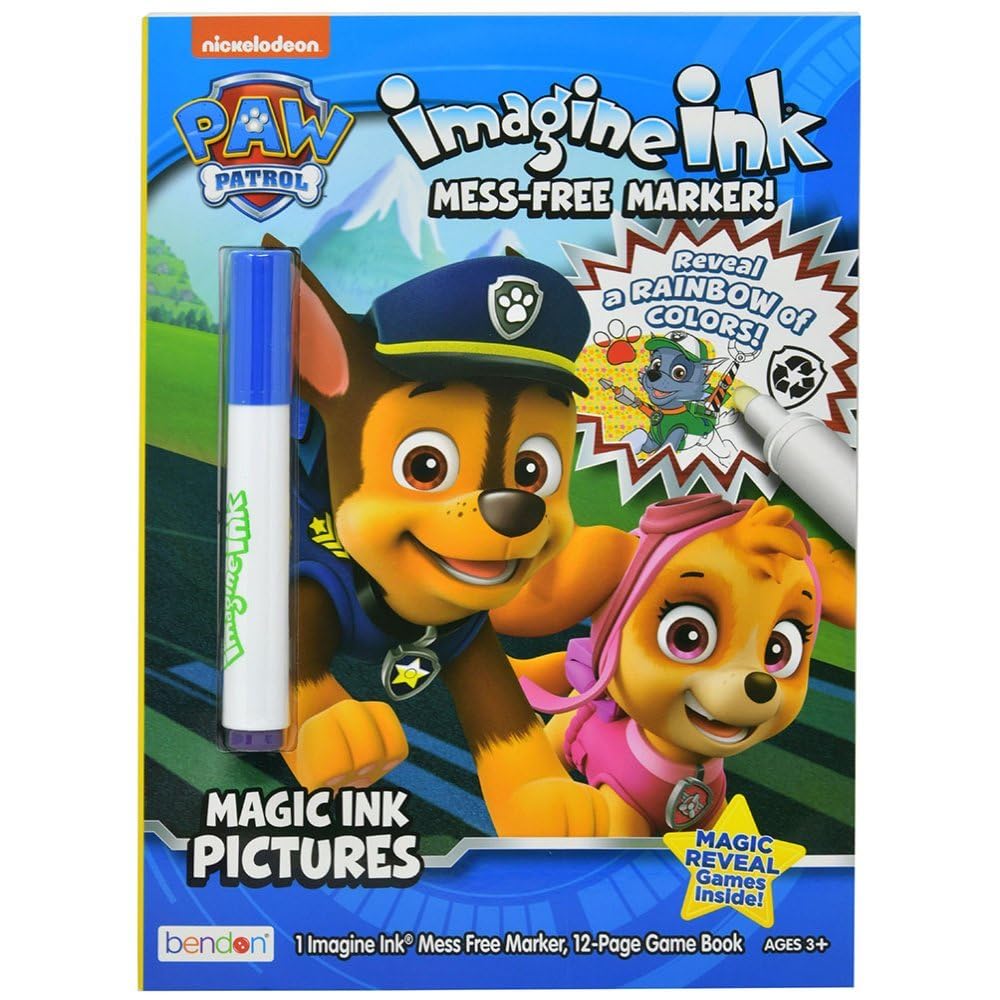 Amazon.com: Paw Patrol Imagine Ink Magic Ink Coloring Book 12 pages ...