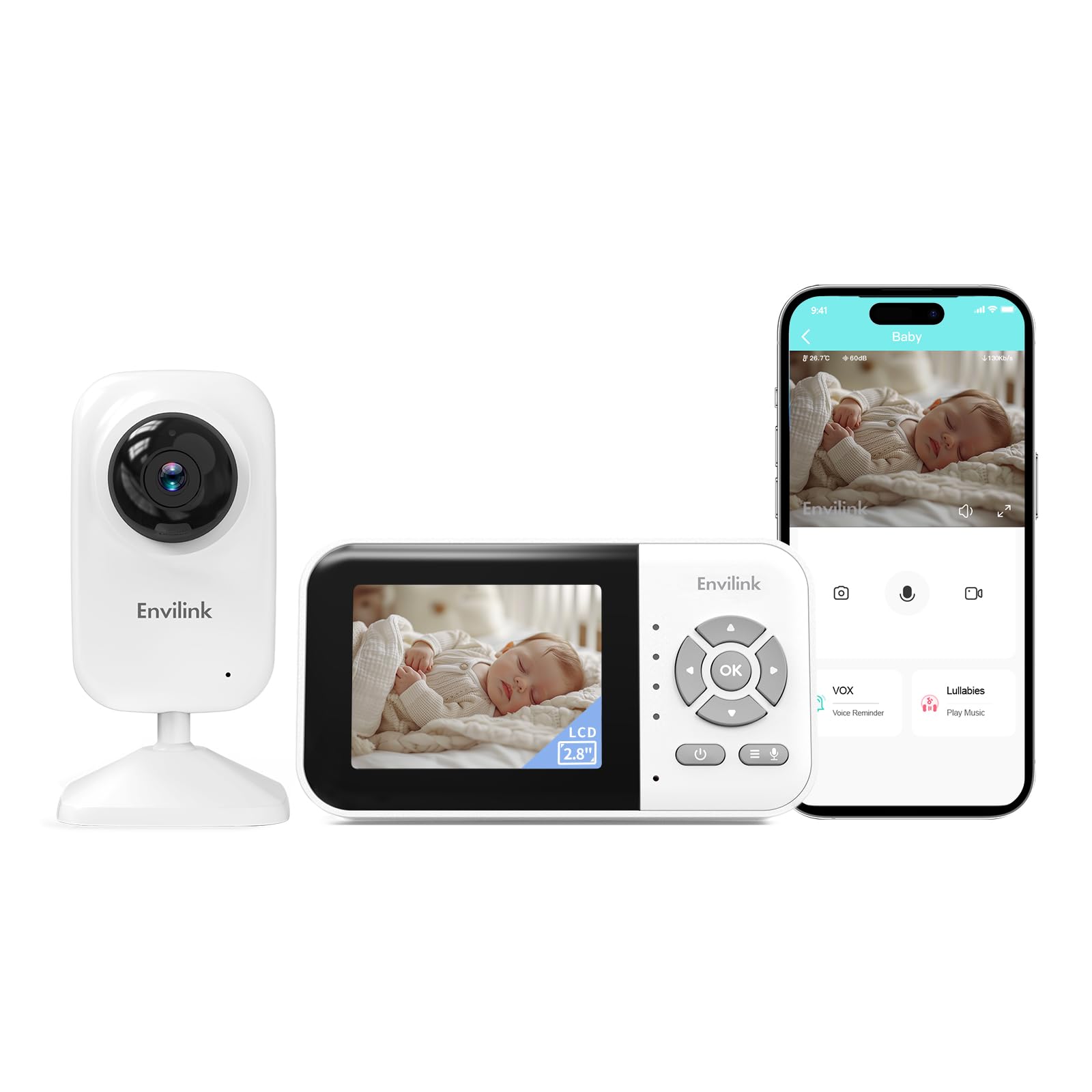 Amazon.com: Envilink Baby Monitor, Baby Monitor with Camera and Audio ...