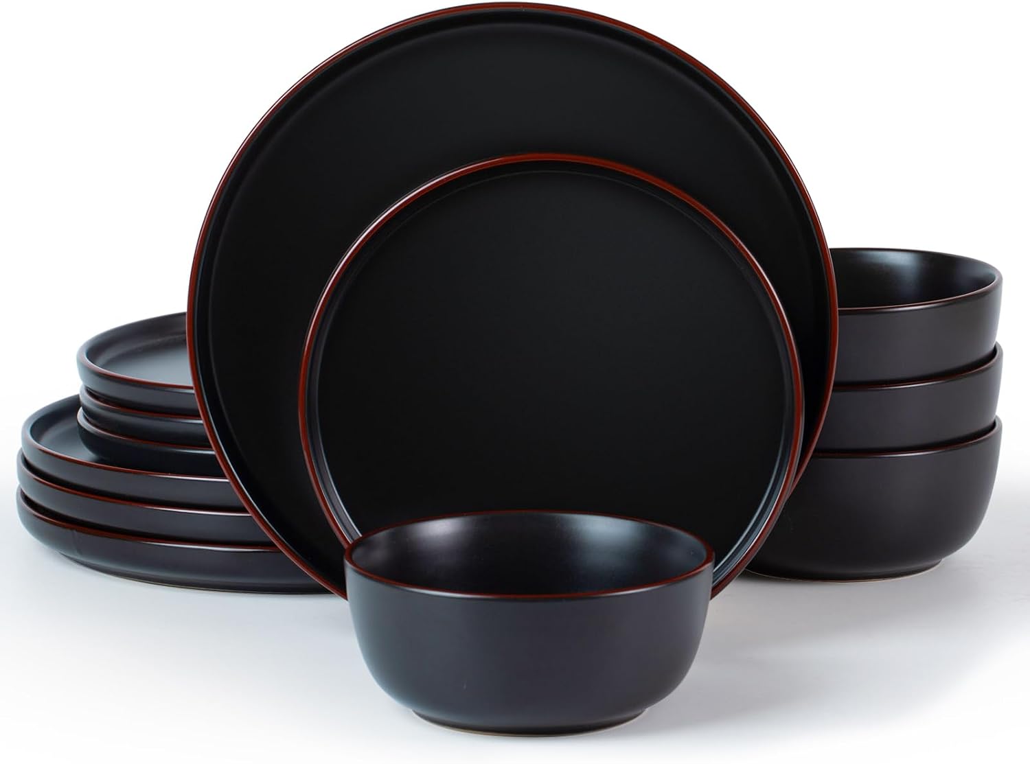 Richmount Mercury Plates and Bowls Sets, Speckled 12-Piece Plate Set ...