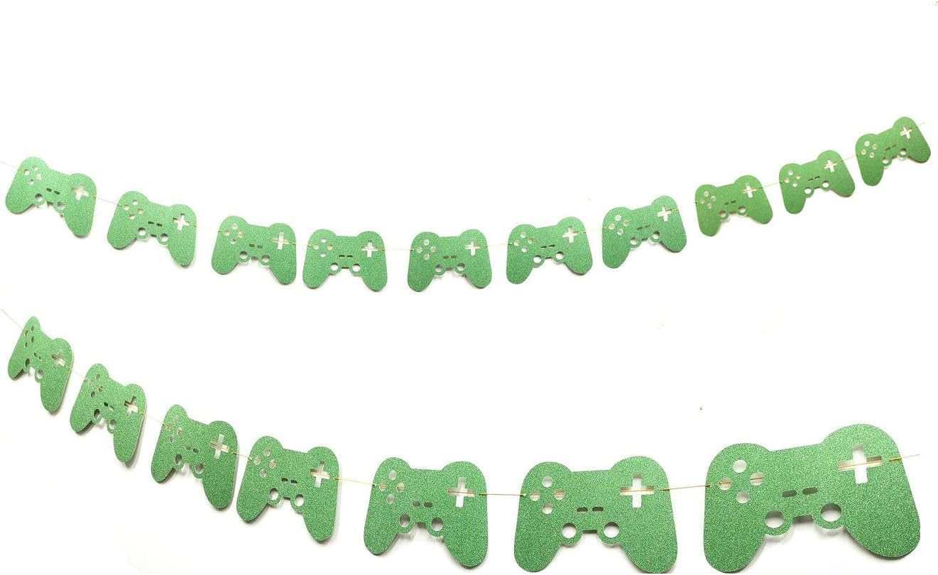 Amazon.com: Happy Birthday Banner Green Game Controller Video Game ...
