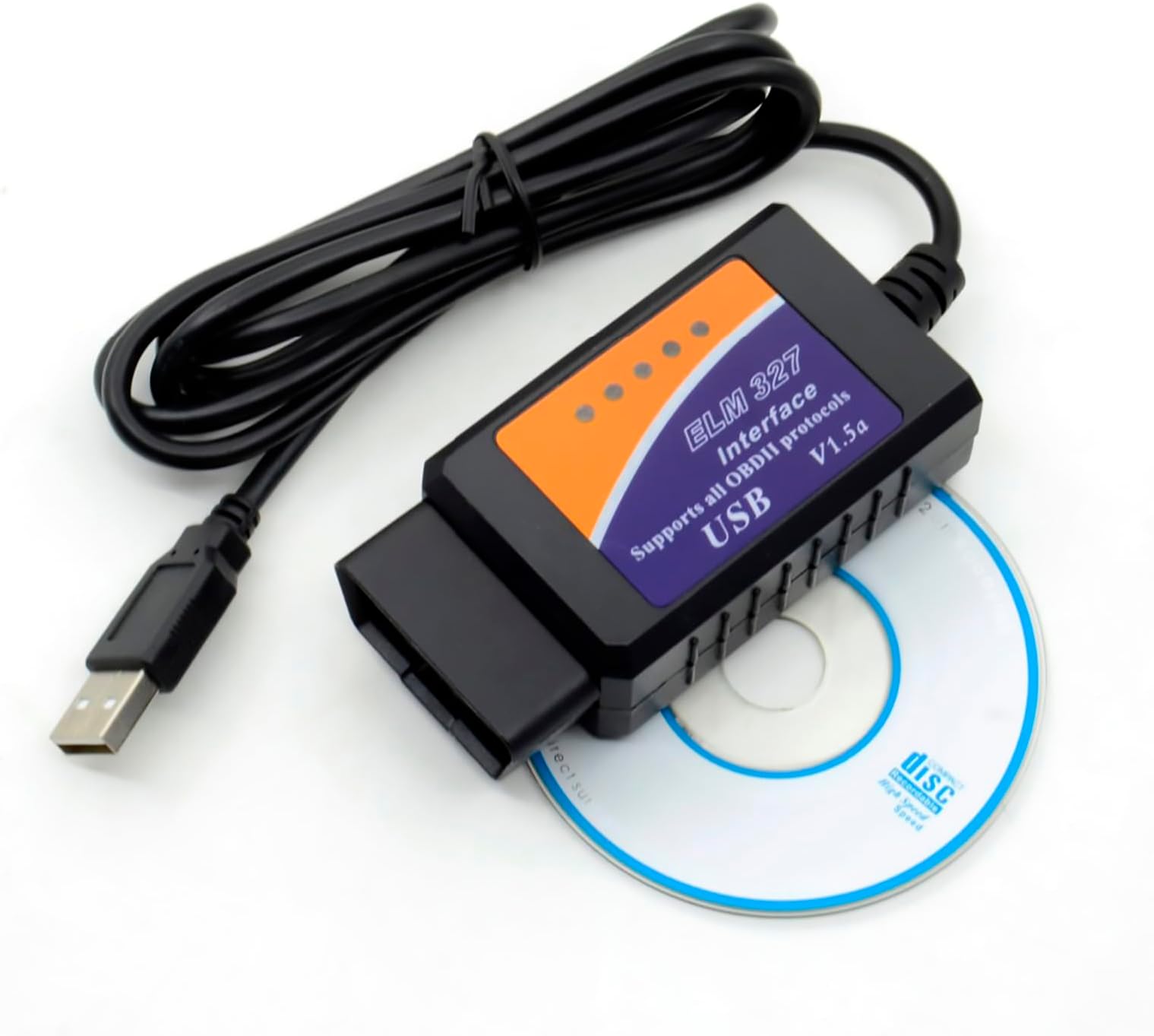 Amazon.fr : Alchiauto Elm USB OBDII V1.5 Diagnose Kabel Interface Scanner