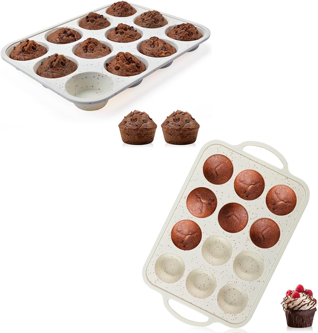 Amazon.com: Silicone Muffin Pan, Metal Reinforced Frame Silicone ...