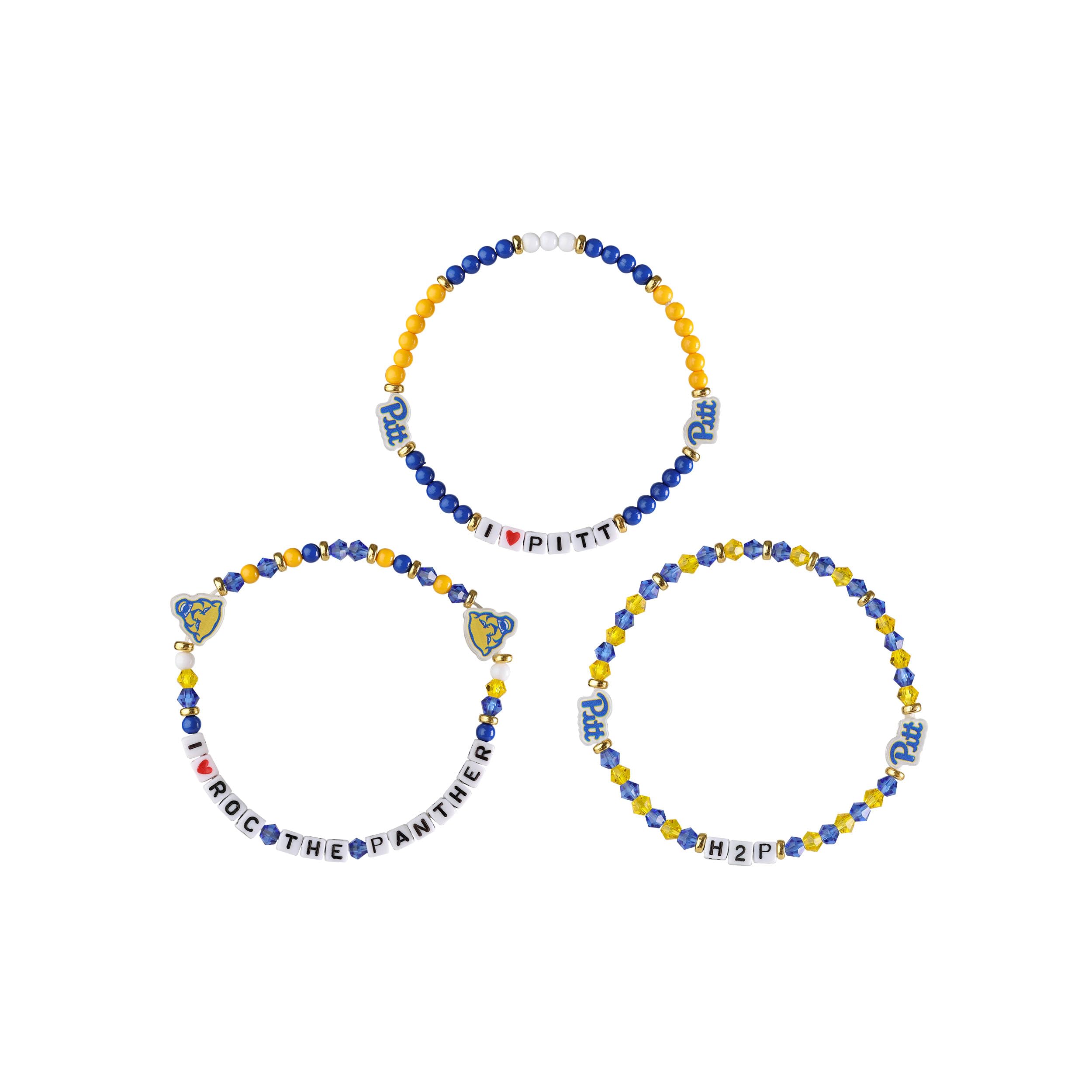Snapklik.com : Pittsburgh Panthers NCAA 3 Pack Team Friendship Bracelet