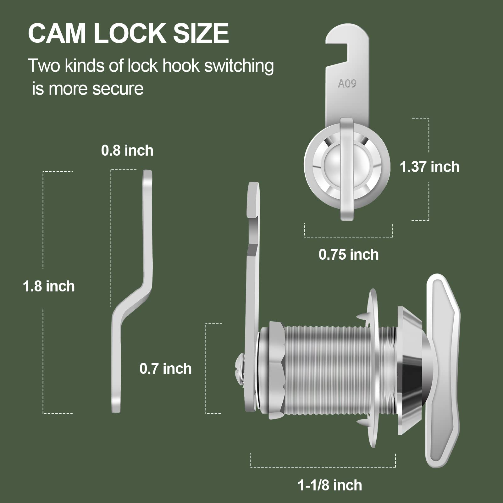 Snapklik.com : ESUDNT 1-1/8 RV Compartment Latch Storage Cam Locks ...