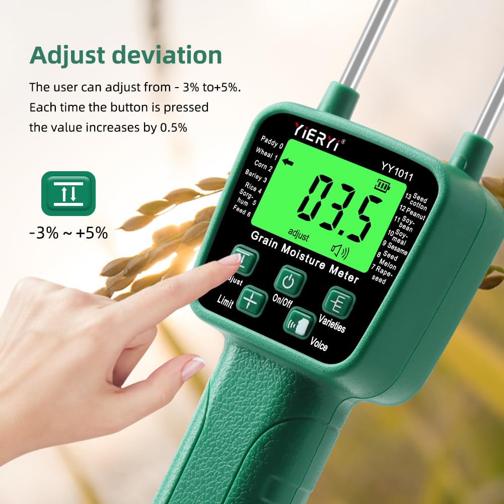Portable Hay Moisture Meter, LCD Digital Tool Moisture Meter, Wheat ...