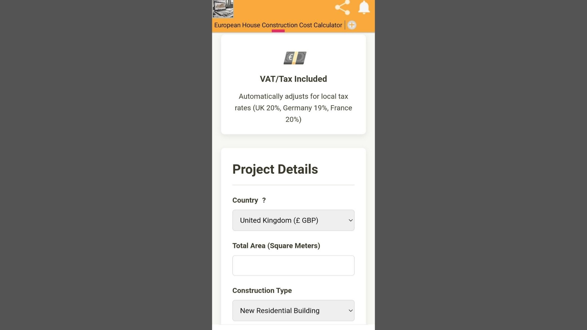 European House Construction Cost Calculator: app su Amazon Appstore