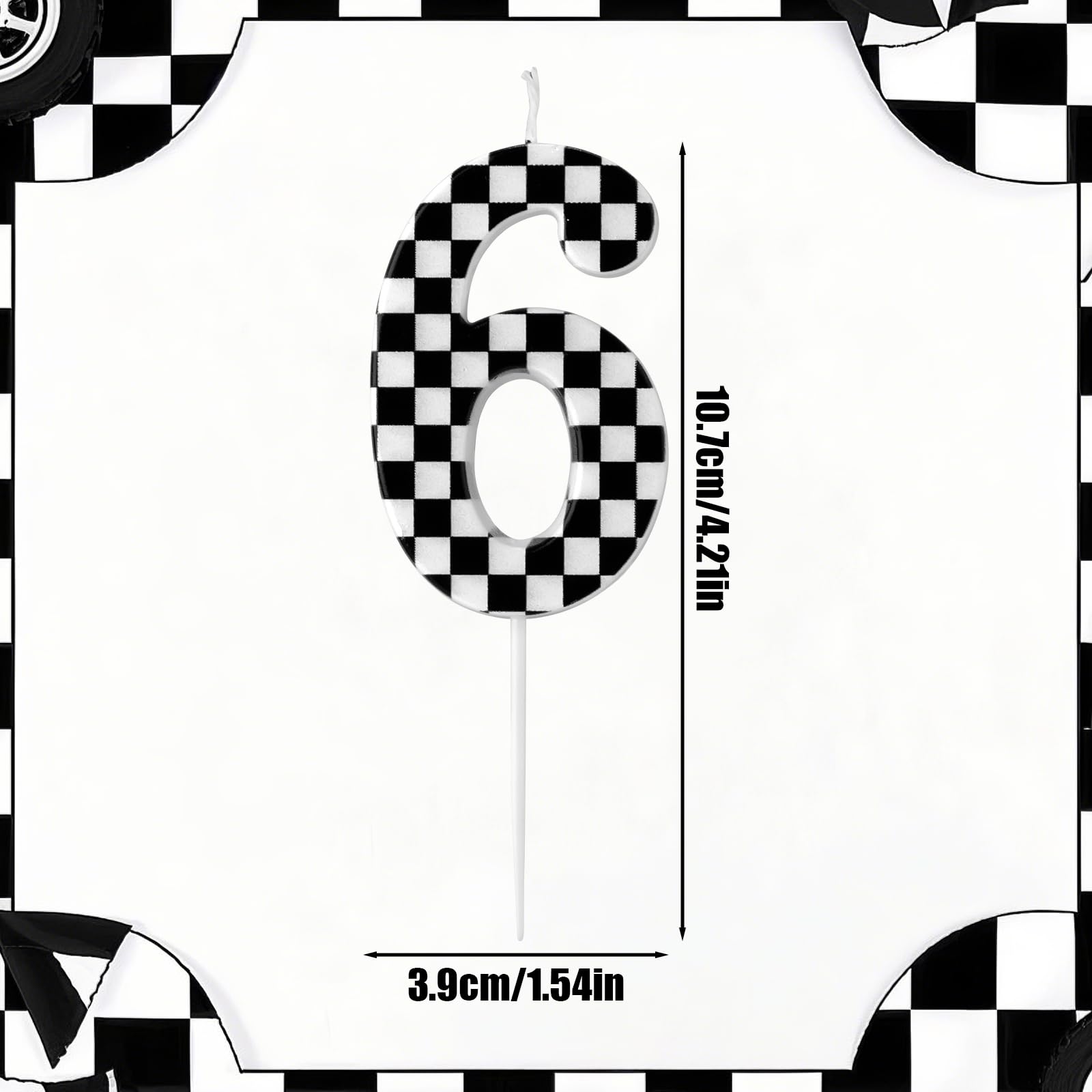 Snapklik.com : Racing Cars Themed Birthday Candle, Checkered Flag ...