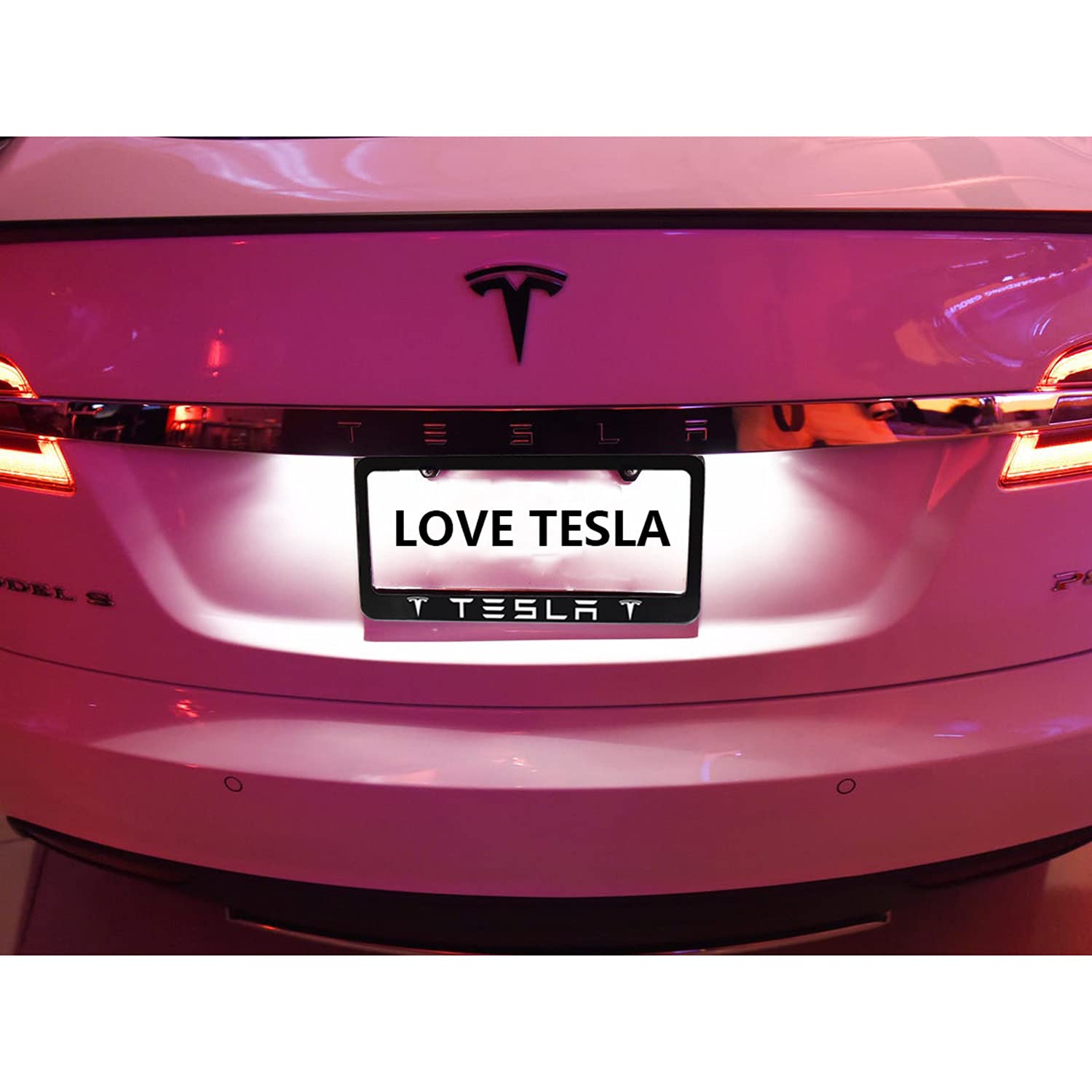 Tesla Model Y Black License Plate Frame | canoeracing.org.uk