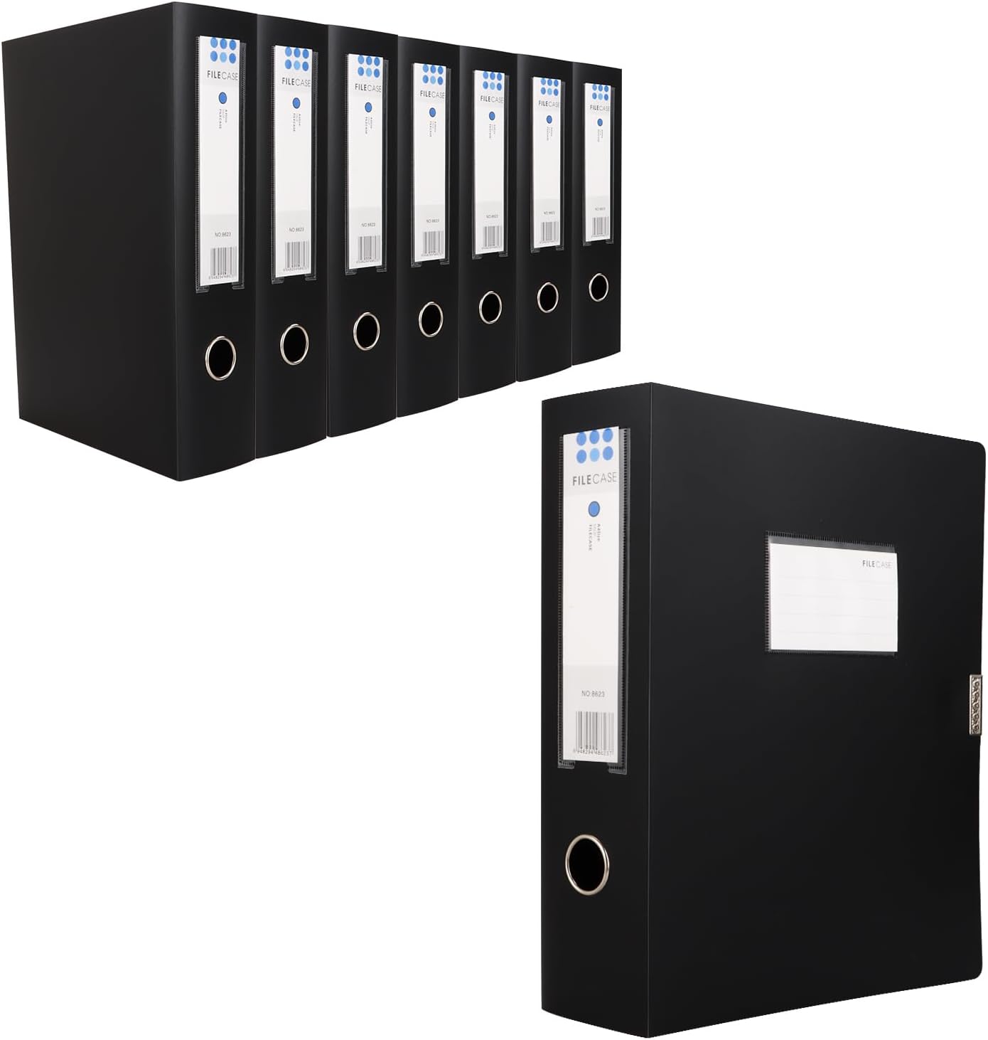 CYEER 8 Pack Box File, Black Box Files Foolscap Fits A4, A4 Black Box ...