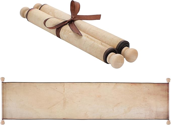 Amazon.com: Epakh 1 Pack Blank Paper Scrolls Wrapped on Wood Rod for ...