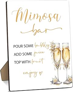 Amazon.com: Mimosa Bar Sign, Wedding Welcome Signs, 8x11 Inches Wooden ...