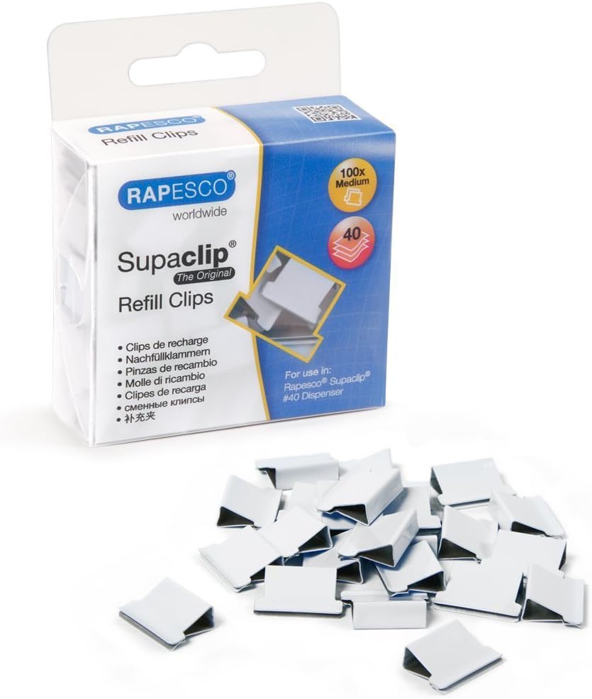 Rapesco 1314 Supaclip 40 Refill Clips, White, Pack of 100 : Amazon.co ...