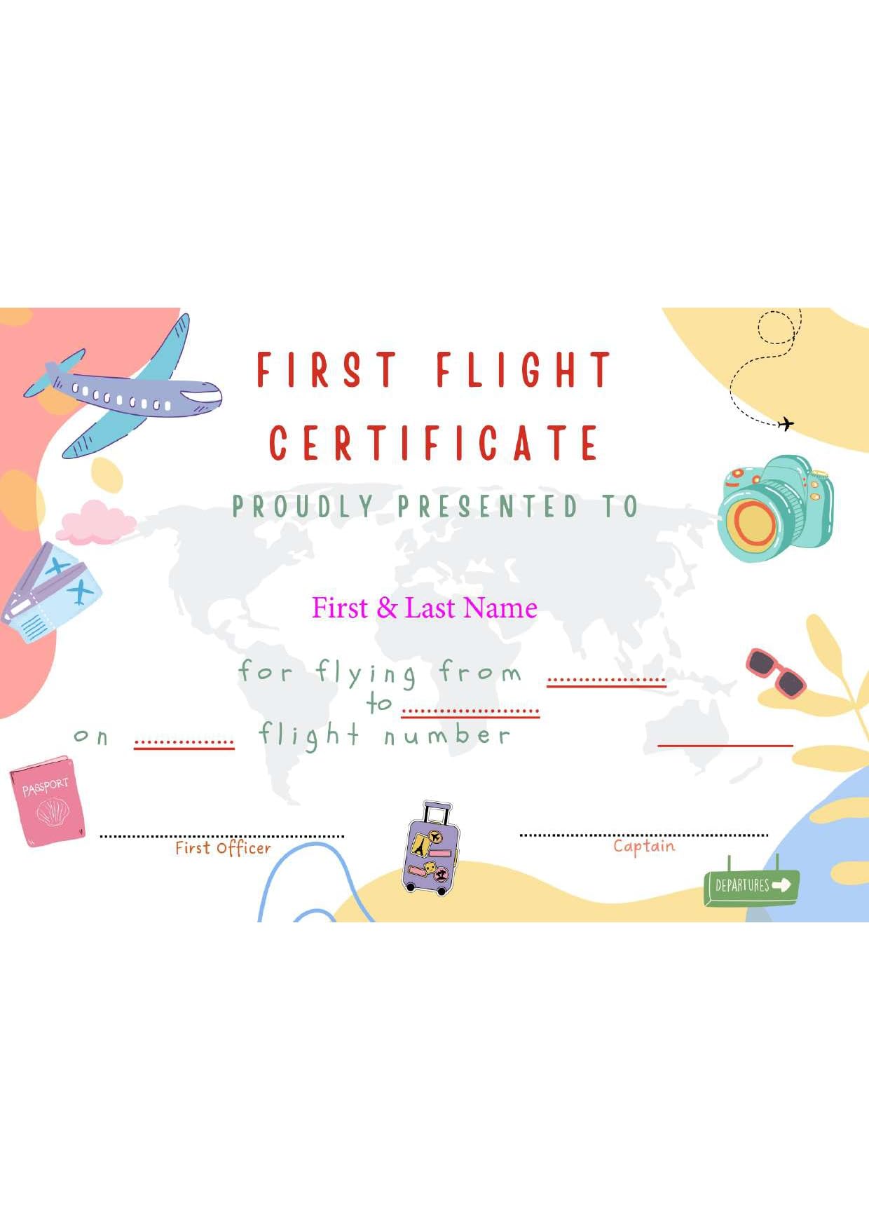 First flight certificate baby 60 photos - Guidebookbali.com