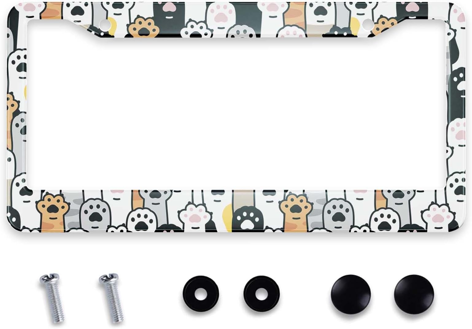 Amazon.com: Smooffly Cat Paws License Plate Frame Metal License Plate ...