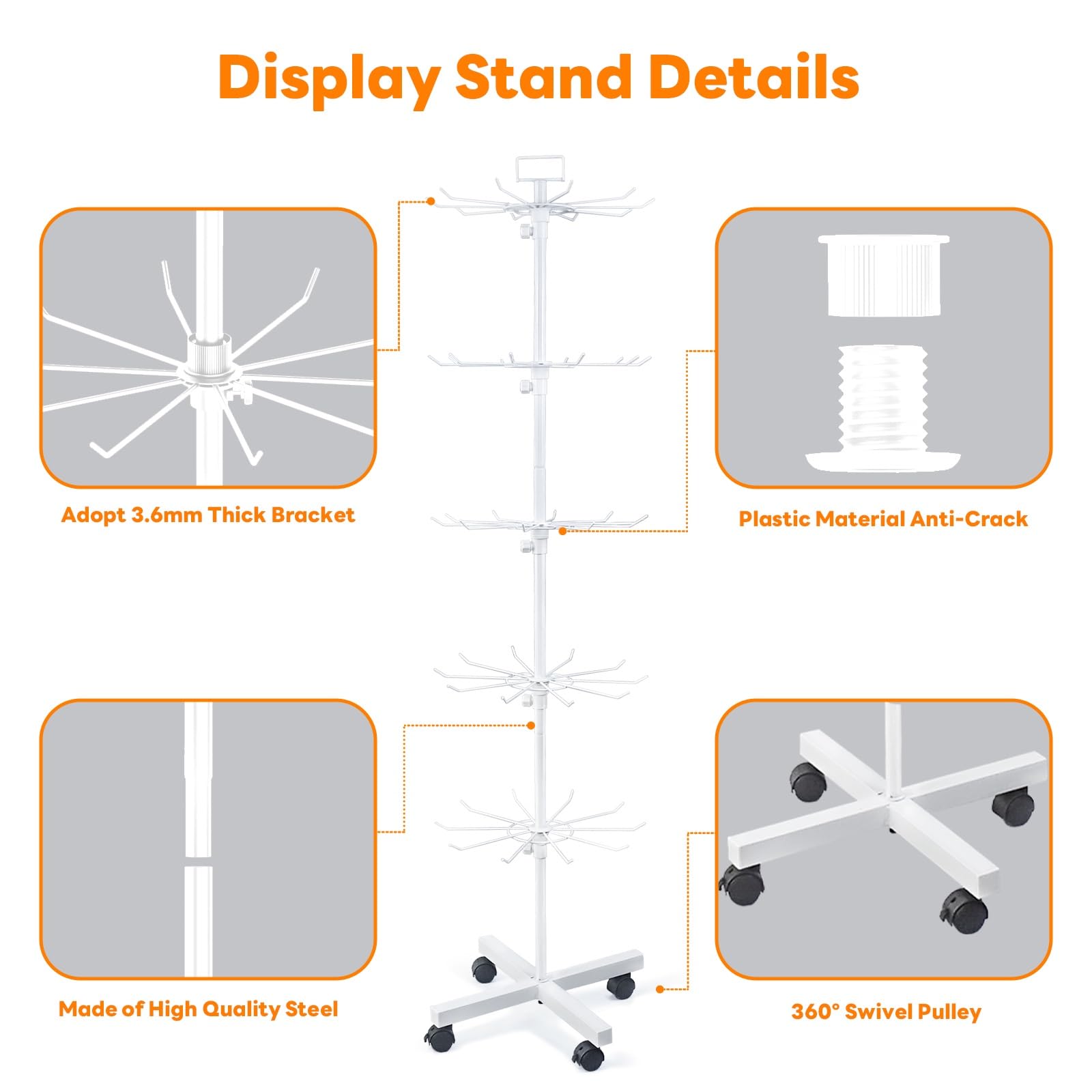 Snapklik.com : YEOOE Retail Display Racks 5 Tier Spinning Display Stand ...