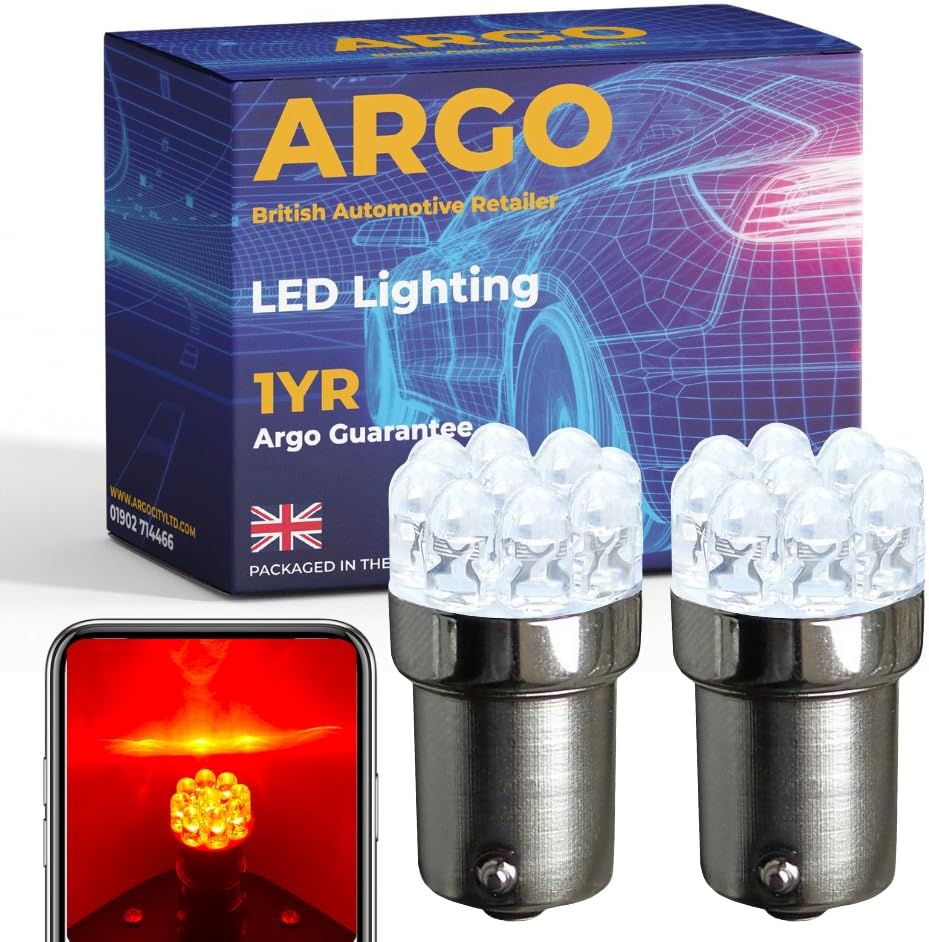 Argo 380 P21/5w Bulb Led Xenon Red Stop Tail Brake Light Bulbs 9 Led ...