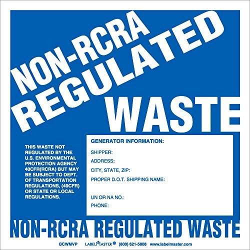 Amazon.com: Labelmaster BWMT7 Non-RCRA Regulated Waste Label with ...