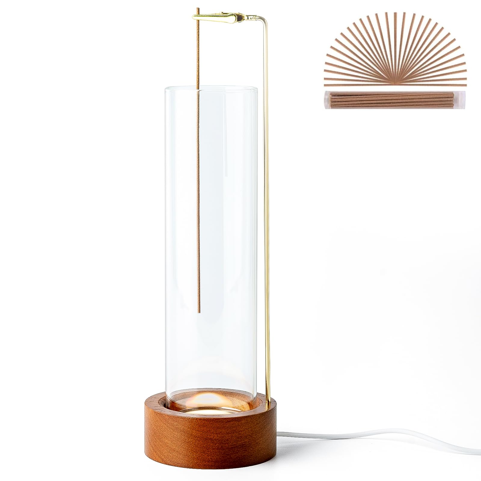 Amazon.com: Incense Holder for Sticks, USB Powered Luminous Base, Anti ...