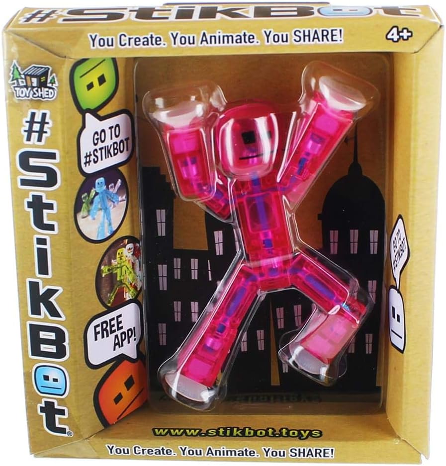 Amazon.com: StikBot, Translucent Pink Figure, 3 Inches : Toys & Games