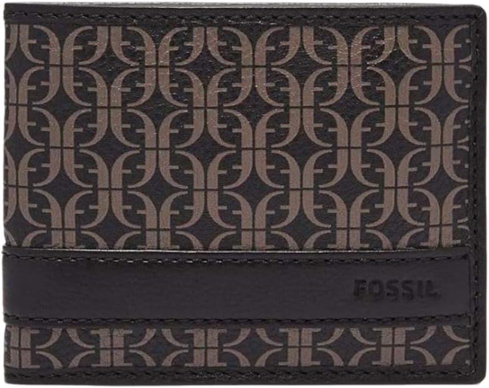 Amazon.com: Fossil Men's Leather Bifold Wallet with Flip ID Window for ...