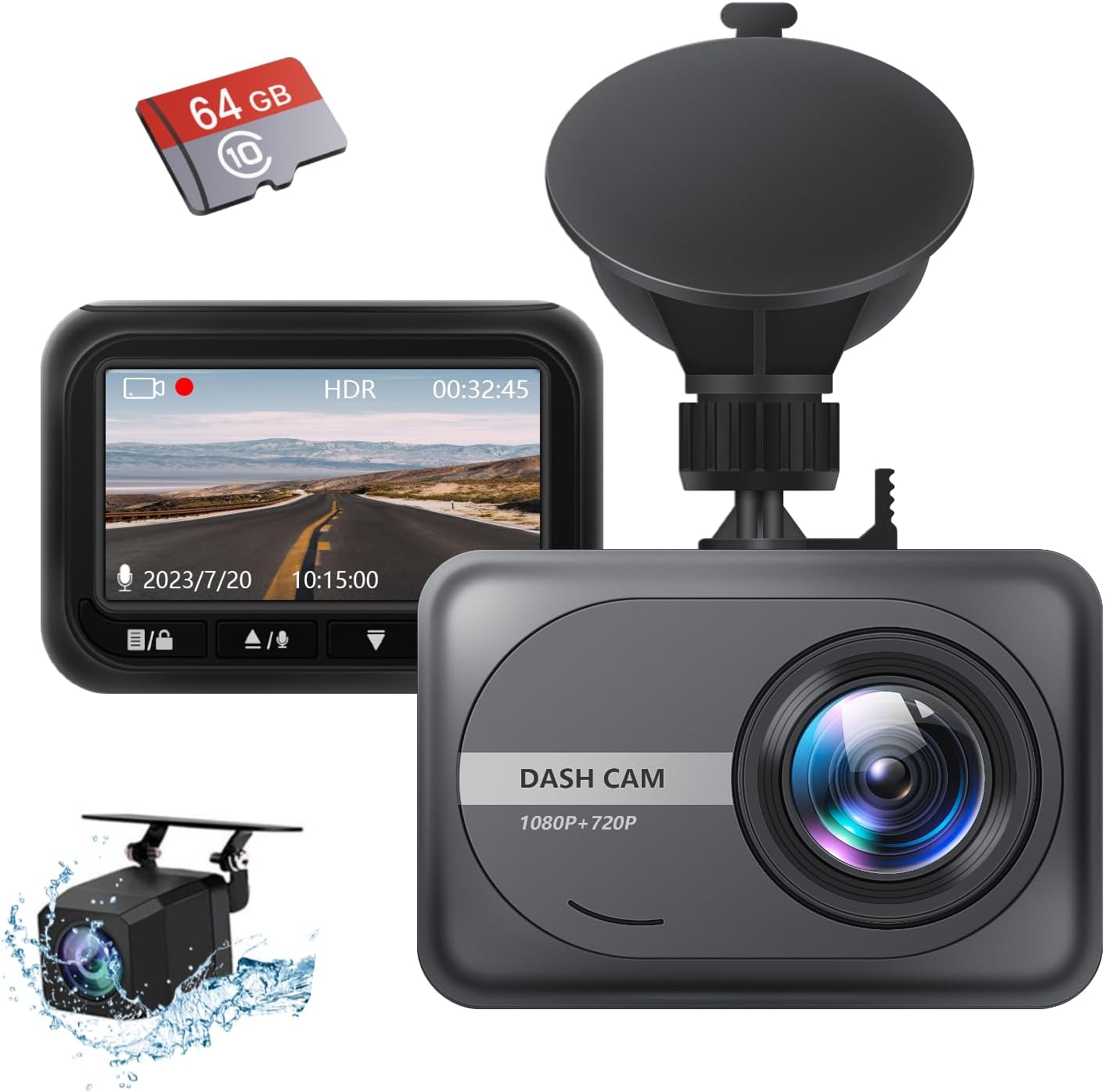 Amazon.com: iZEEKER Dash Cam Front and Rear with SD Card, 1080P Full HD ...