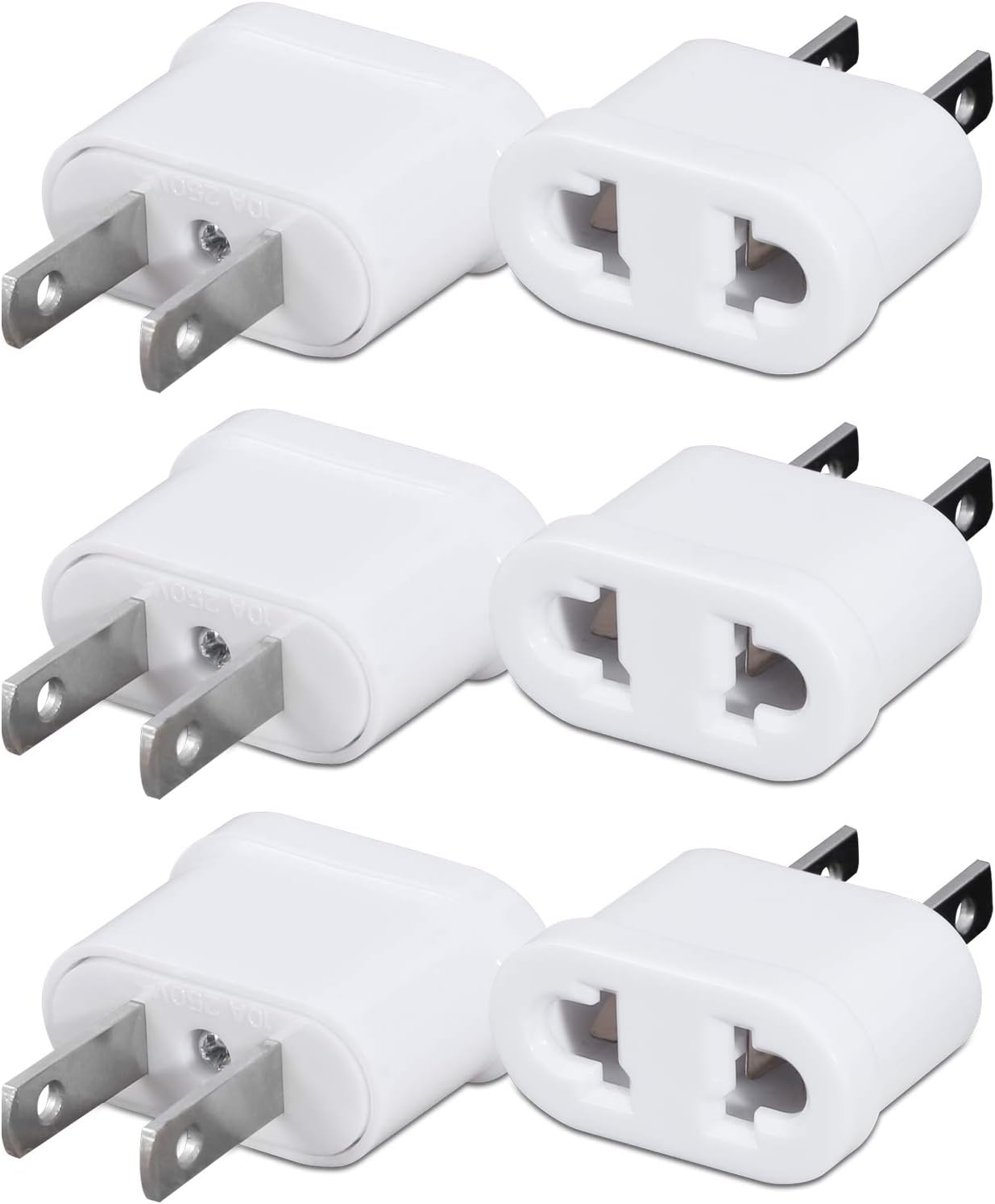 Amazon.com: US Plug Adapter, European to USA Outlet Plug, 2 Prong ...