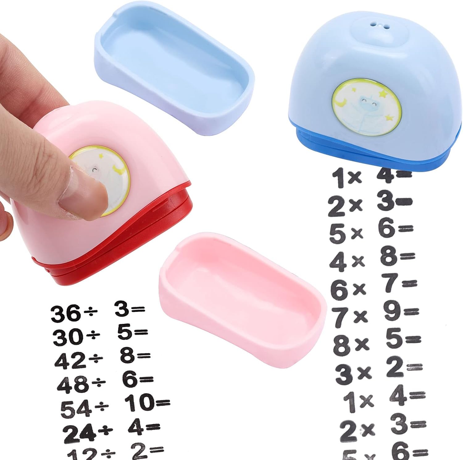 Amazon.com: 2Pcs Math Multiplication and Division Roller Stamp Digital ...