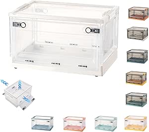 HOTRCR Large Plastic Storage Boxes with Lid Foldable Underbed Storage ...