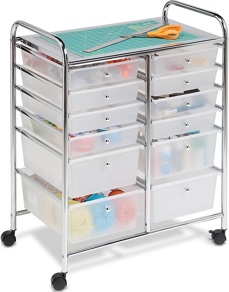 Amazon.com: Whitmor Chrome and Plastic 12-Drawer Storage Cart : Home ...