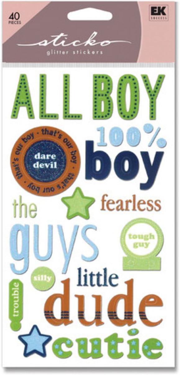 Amazon.com: EK Success Glitter Classic Stickers, Boy : Toys & Games