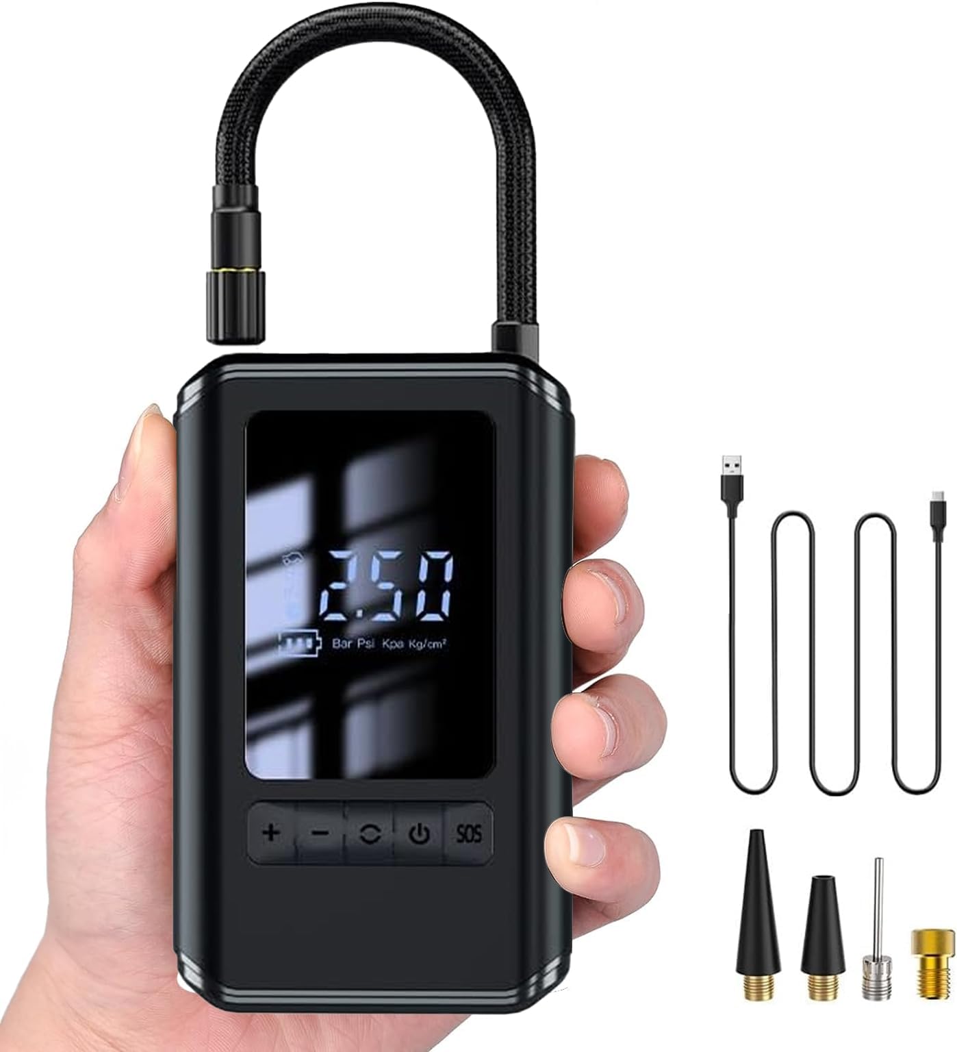 WYFVTDY Tire Inflator Portable Air Compressor Car Electric Air Pump ...