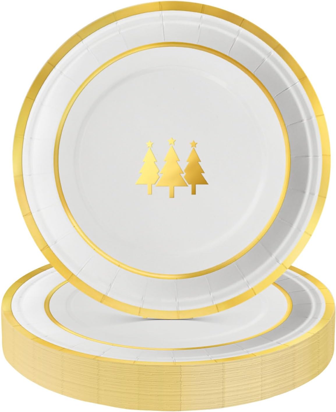 Amazon.com: Horaldaily 24Pcs Christmas Paper Plates, Gold Foil ...