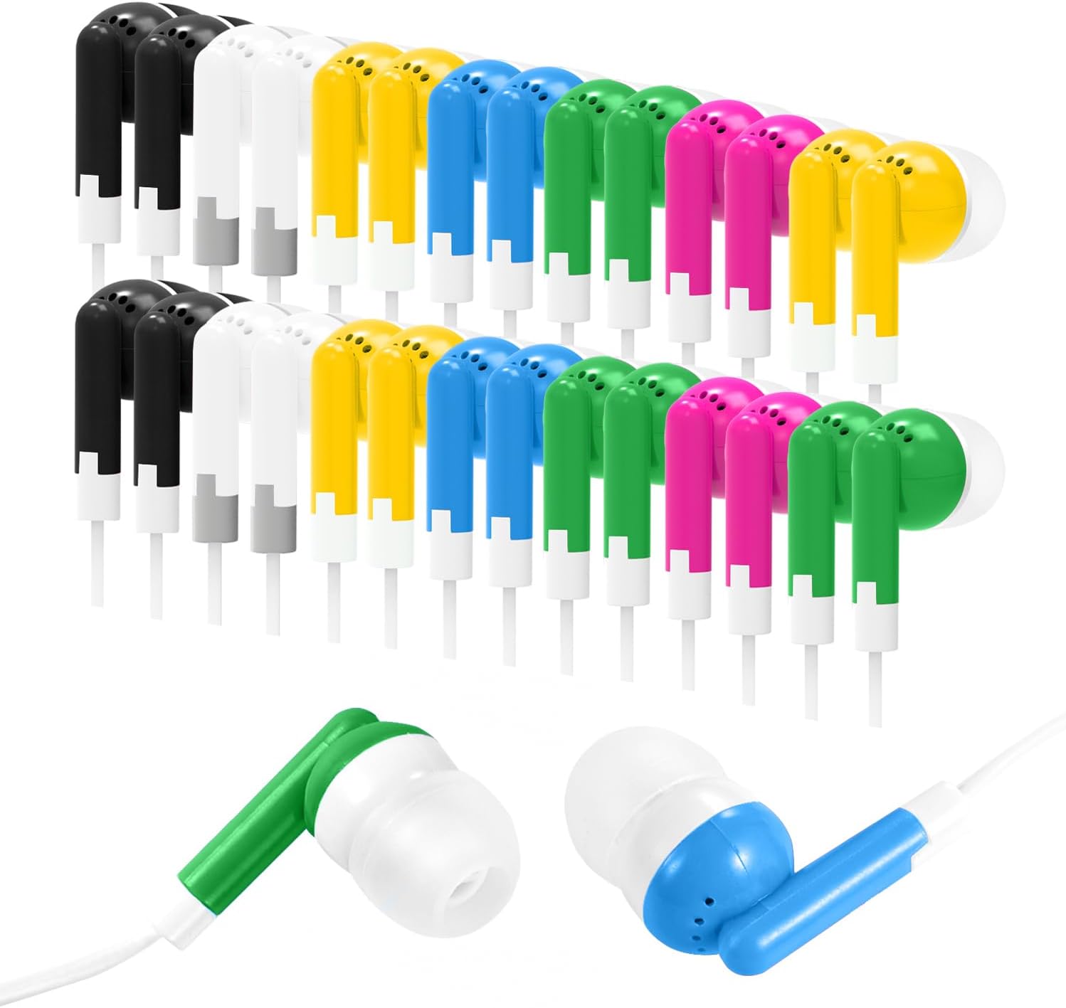Amazon.com: CN-Outlet Bulk Earbuds Headphones 50 Pack, Wholesale ...
