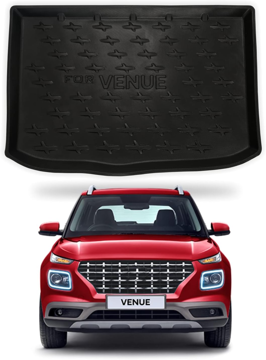 Automat 3D Plastic Waterproof Tray Boot Trunk Mat for Hyundai Venue Car ...