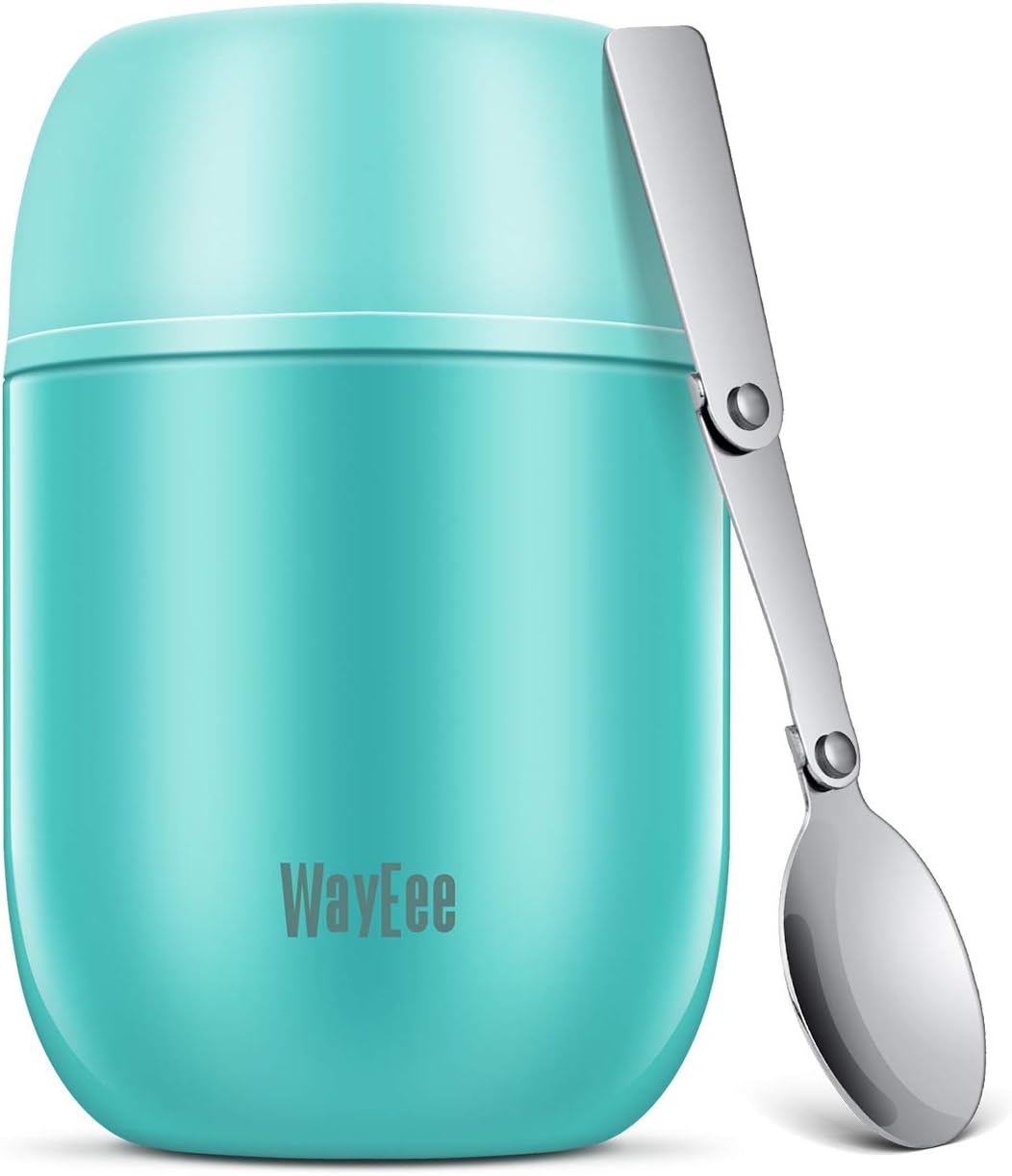 Thermos Curved Food Flask with Spoon, Stainless Steel, 400 ml : Amazon ...