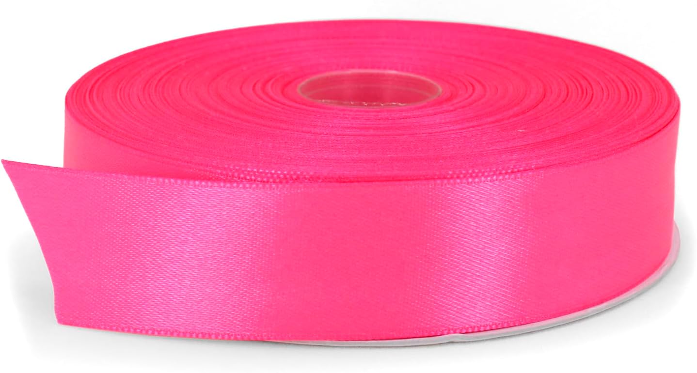 Amazon.com: Stuffvisor Pink Satin Ribbon, 1 inch x 50 Yards, Double ...