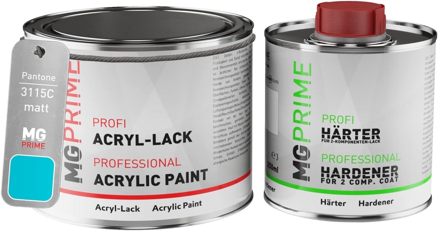 MG PRIME Pantone 3115C Blue Acryl-Lack matt 0,75 Liter / 750 ml Dose ...