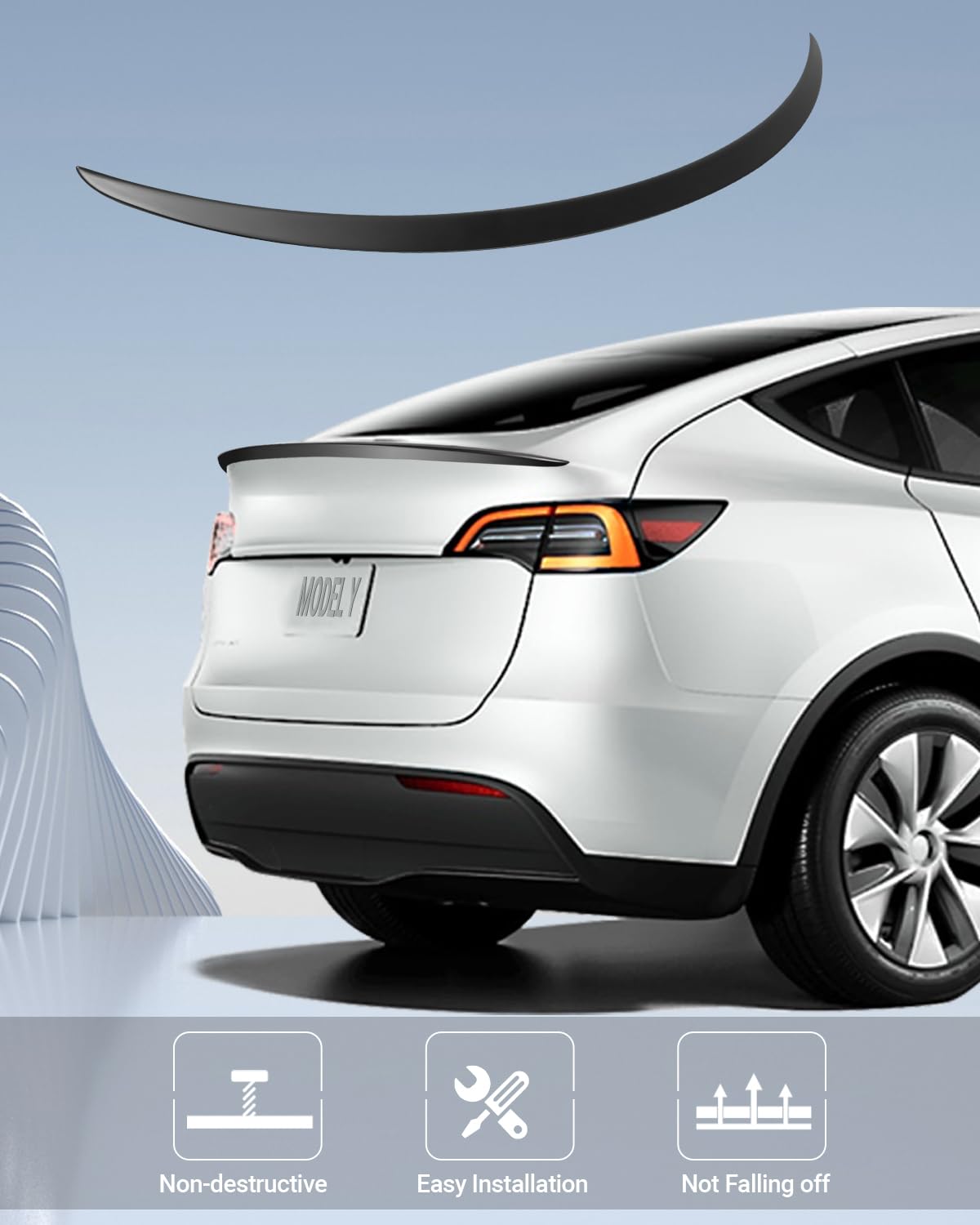 Snapklik.com : Spoiler For Tesla Model Y Rear Spoiler Wing ABS Material ...