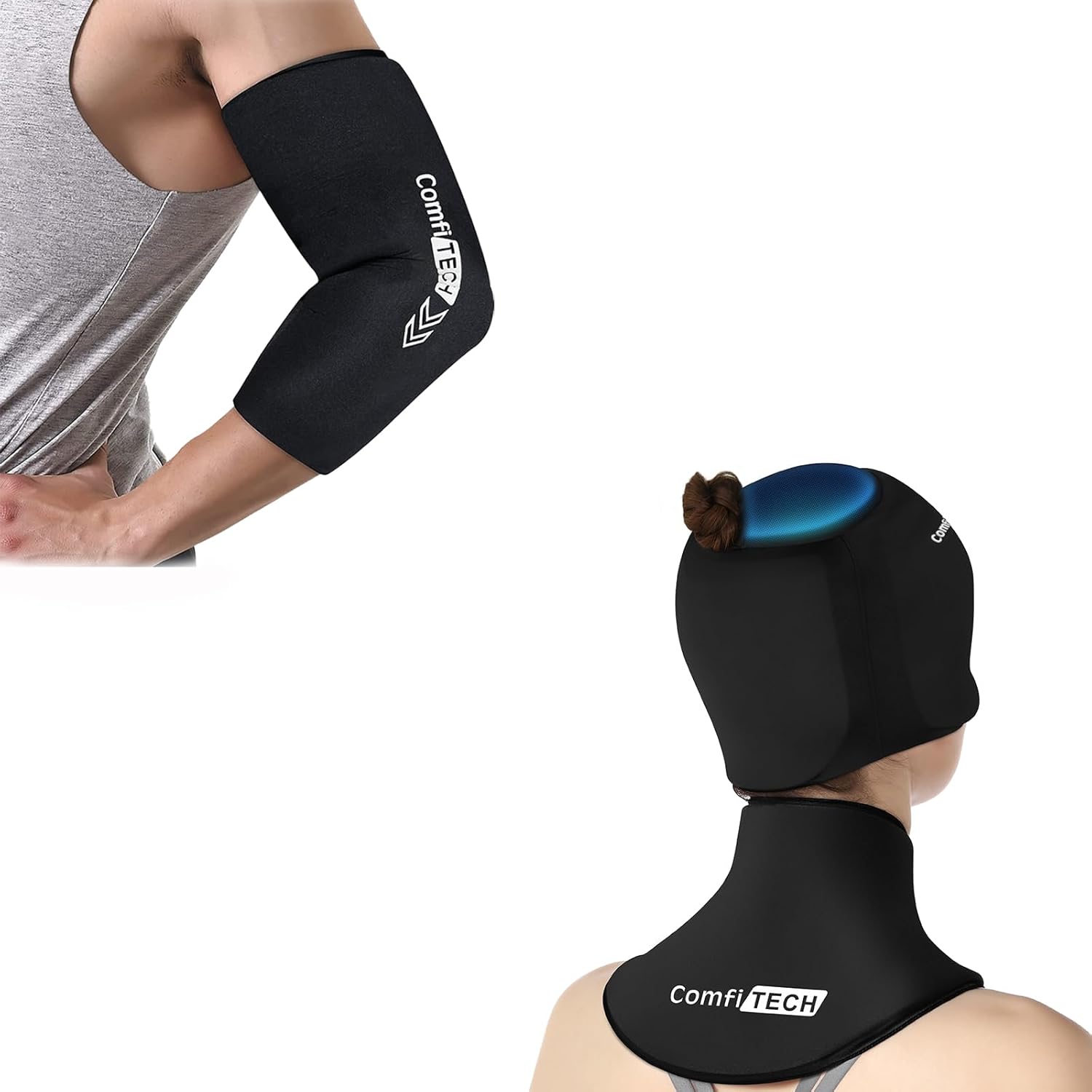 Amazon.com: ComfiTECH Migraine Headache Relief Cap & Neck Ice Pack Wrap ...