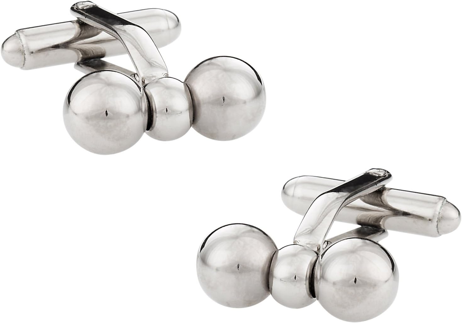 Amazon.com: Cuff-Daddy Classic Silver Tone Barbell Cufflinks: Cuff ...