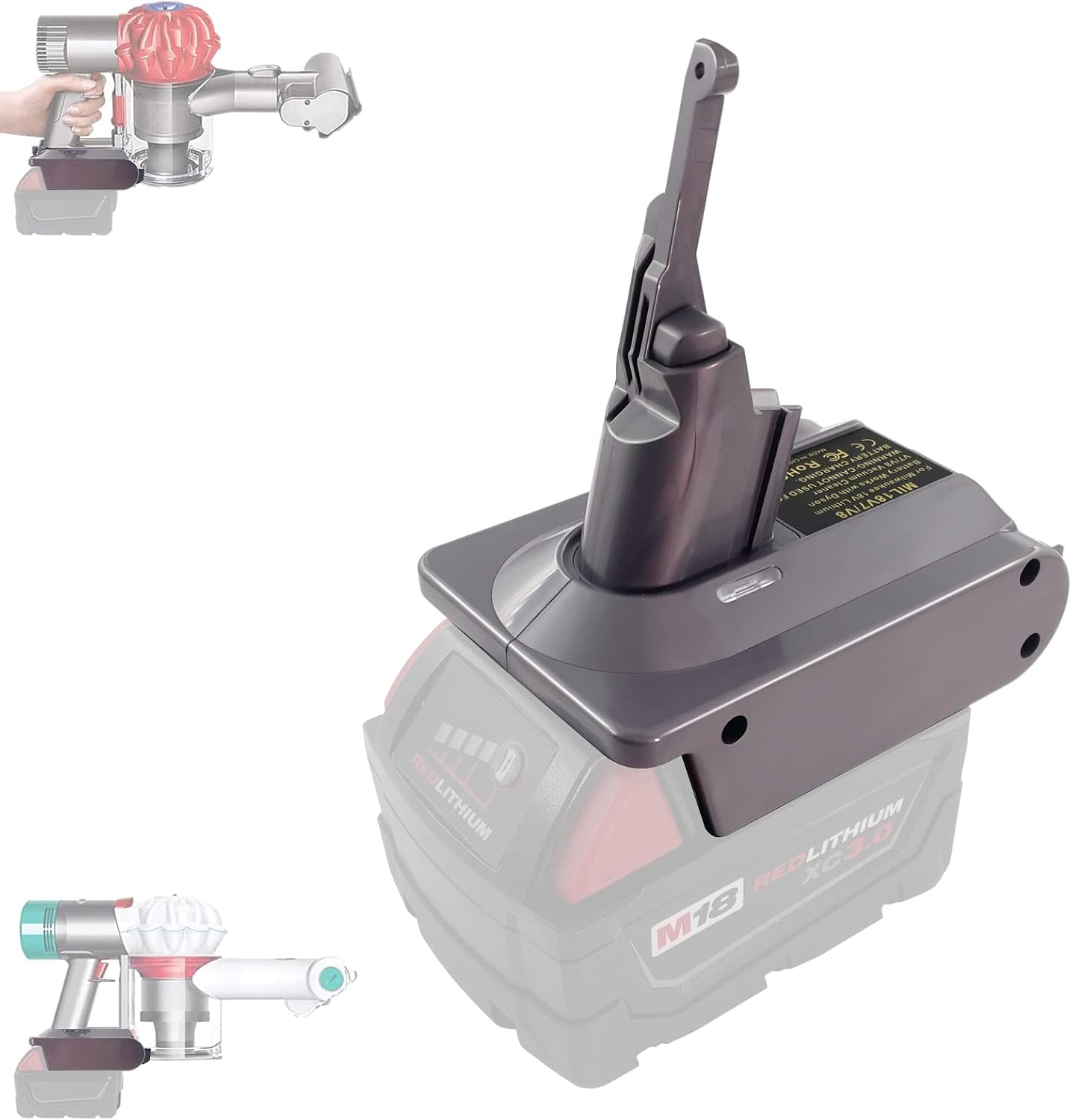 URUN Upgrade for Dyson V7/V8 Battery Adapter Replacement, for Milwaukee ...