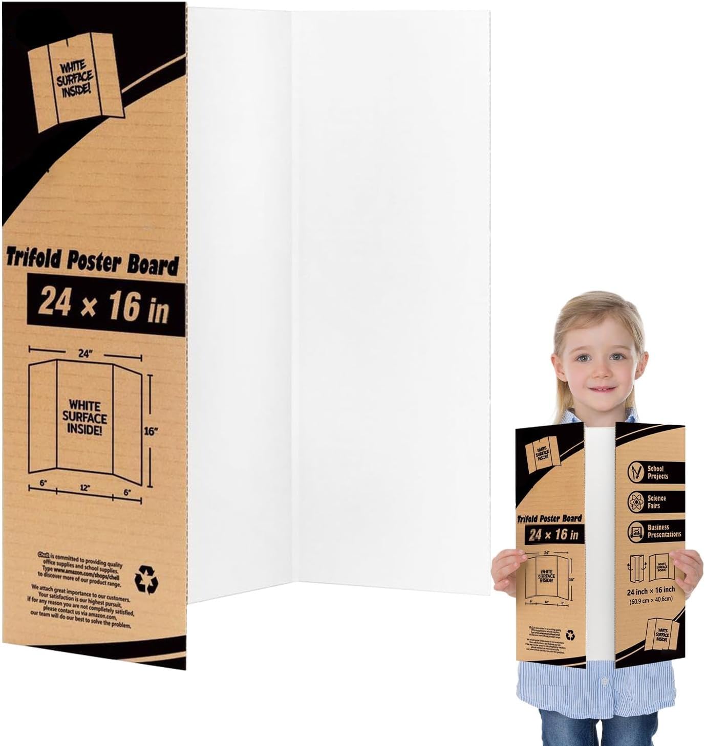 Trifold Poster Board, Science Fair Boards, 16x12 inches Adorable ...