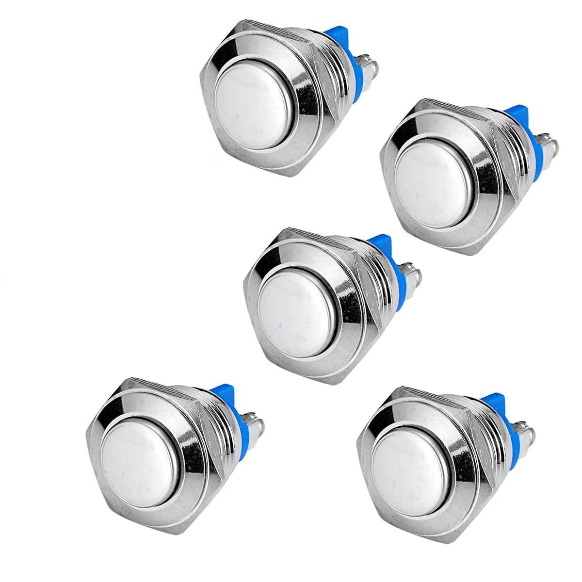 5Pcs Momentary Push Button Switch,Waterproof Metal Pushbutton for 5/8 ...