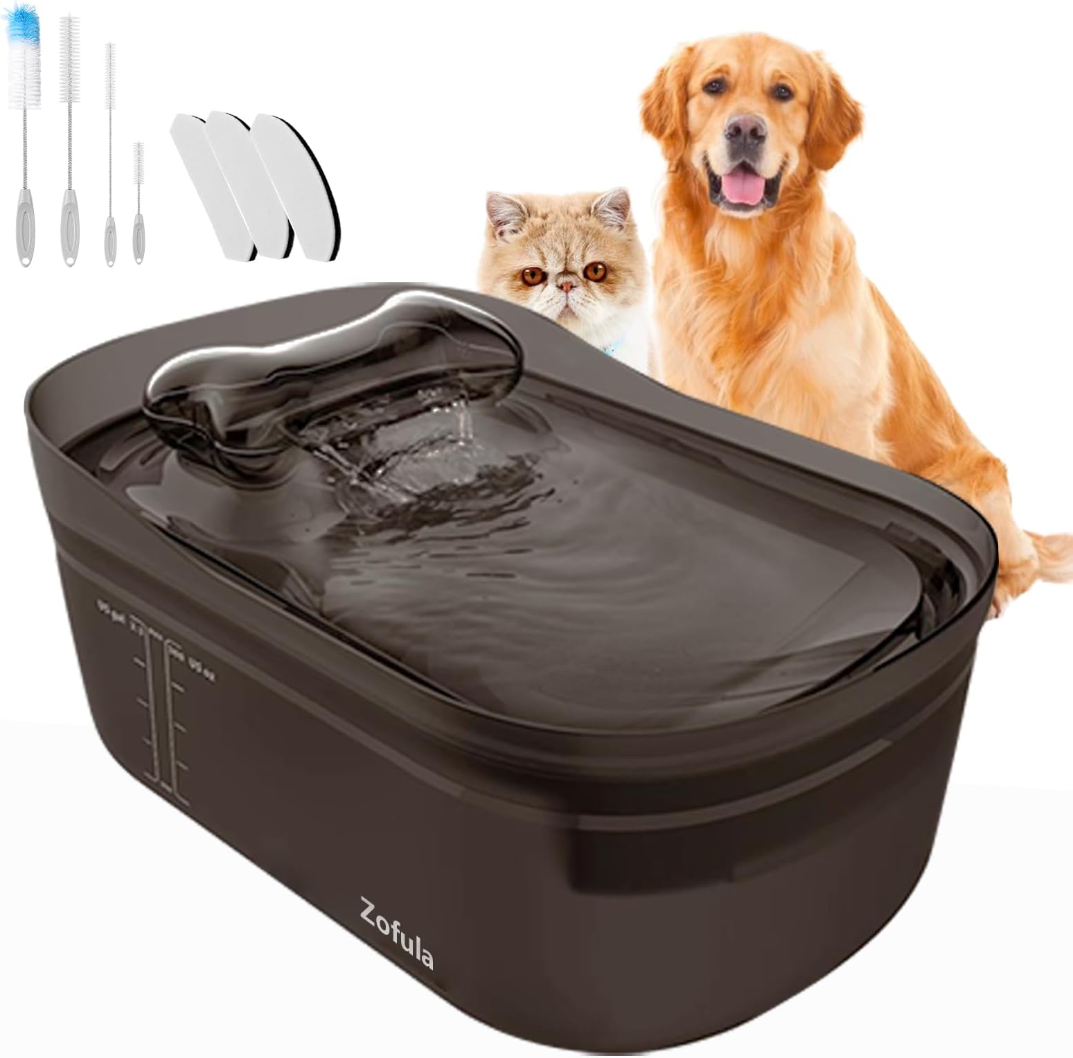 Amazon.com : Zofula 2.3gal/300oz/9L Dog Water Fountain Ultra Quiet ...