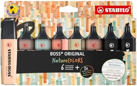 STABILO Highlighter BOSS ORIGINAL NatureCOLORS - Pack of 8 - Assorted ...