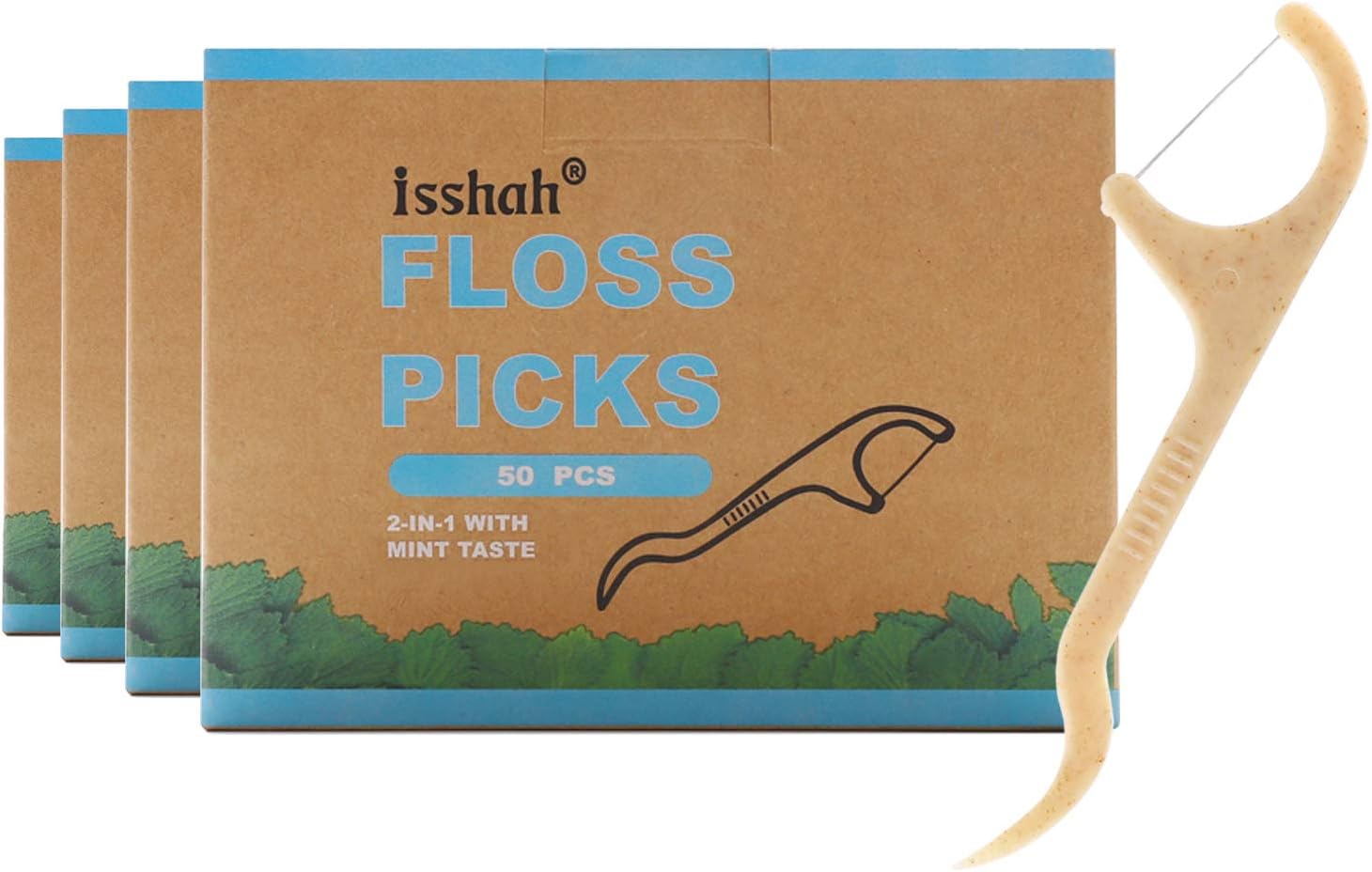 Amazon.com : Natural Floss Picks (200 Counts) Biodegradable Plastic ...