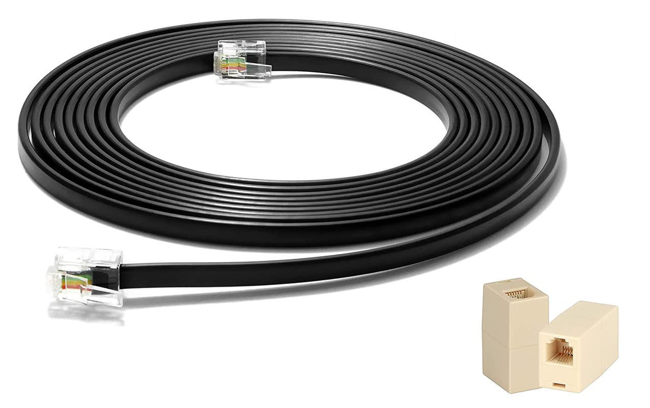 Red Champion RJ11 Telephone Line Cord Wire Patch Cable, Modular ...