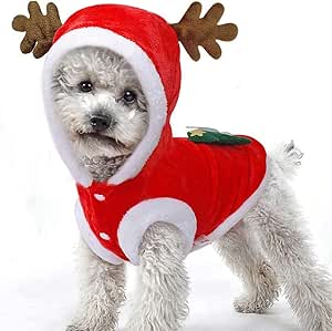 Amazon.com : Dog Christmas Costumes, Pet Cold Weather Sweater Coat ...