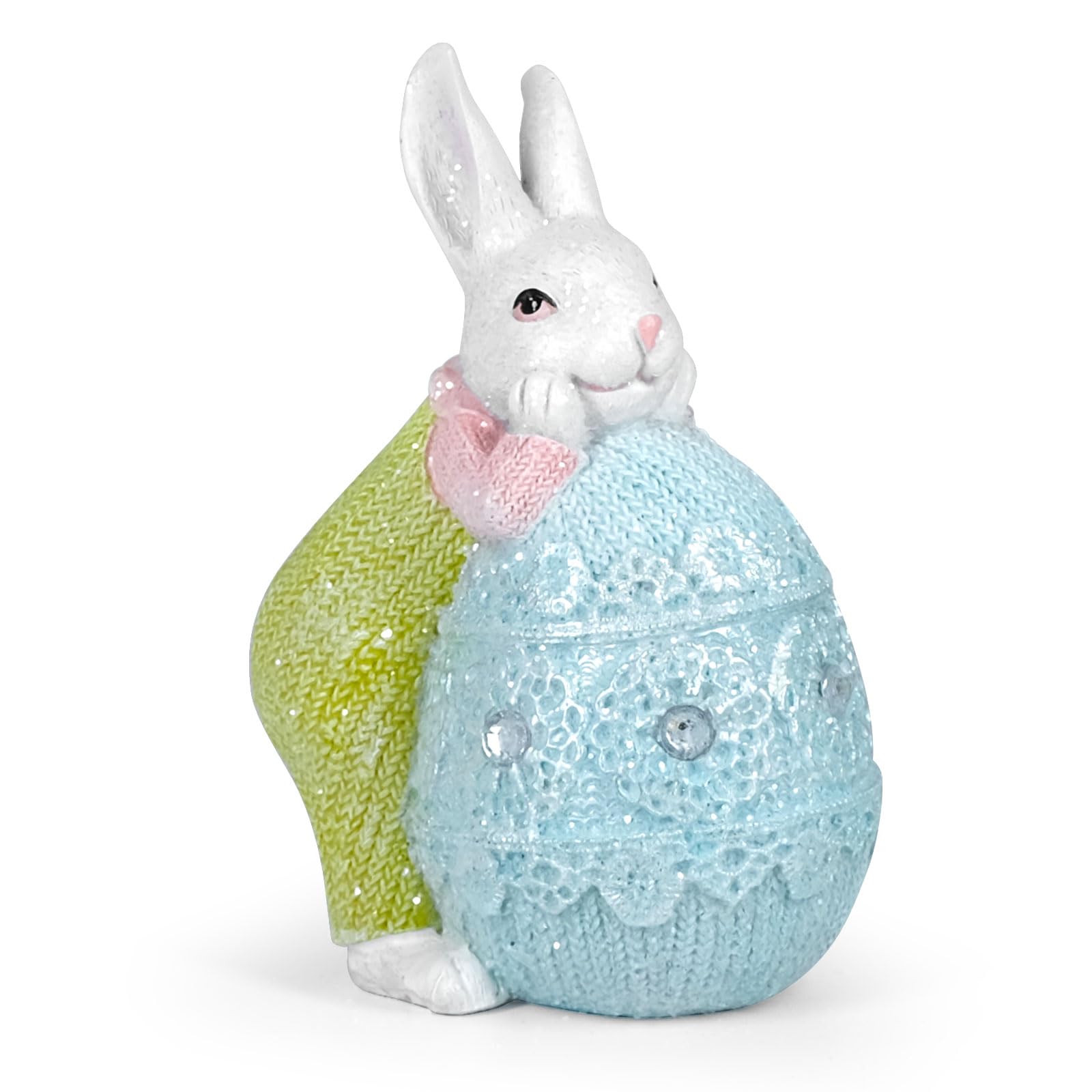 Amazon.com: MicoSim Colorful Egg Polyresin Bunny Easter Decor,Table ...